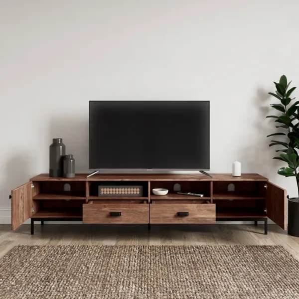 Fulton Pine Extra Wide TV Unit for TVs up to 80"
